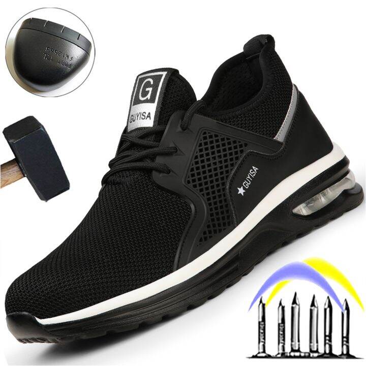 Breathable Light Safety Shoes Men Puncture-Proof Work Shoes Male ...