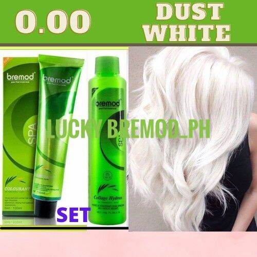 BREMOD 0.00 DUST WHITE Hair color Set with Oxidizing Cream(100ML ...