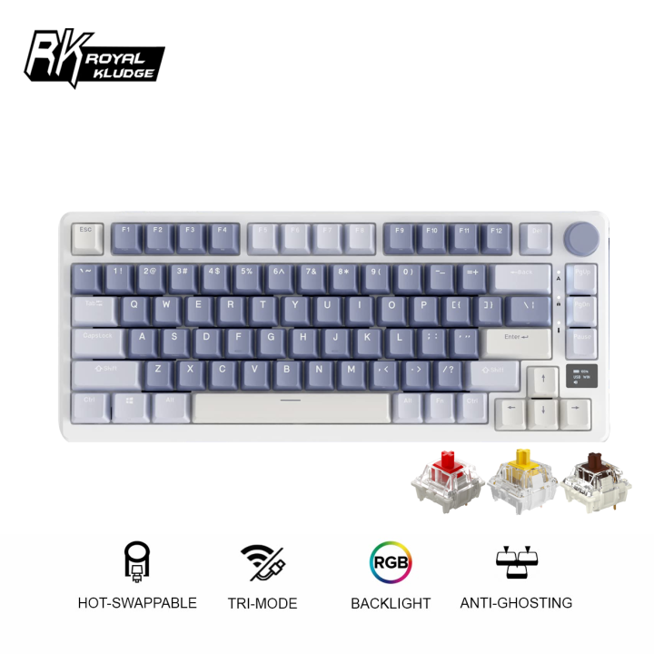 EXCLUSIVE RK Royal Kludge RKM75 Mechanical Keyboard 2.4GHz Wireless ...