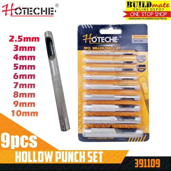 Hoteche 9PCS/SET Hollow Punch 2.5-10mm 391109 •BUILDMATE• | Lazada PH