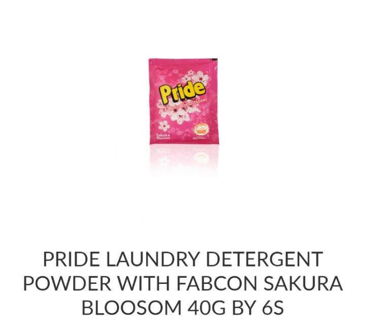 Pride Laundry Detergent Powder With Fabcon Sakura Blossom 40g By 6s ... Pride Laundry Detergent Powder With Fabcon Sakura Blossom 40g By 6s ...