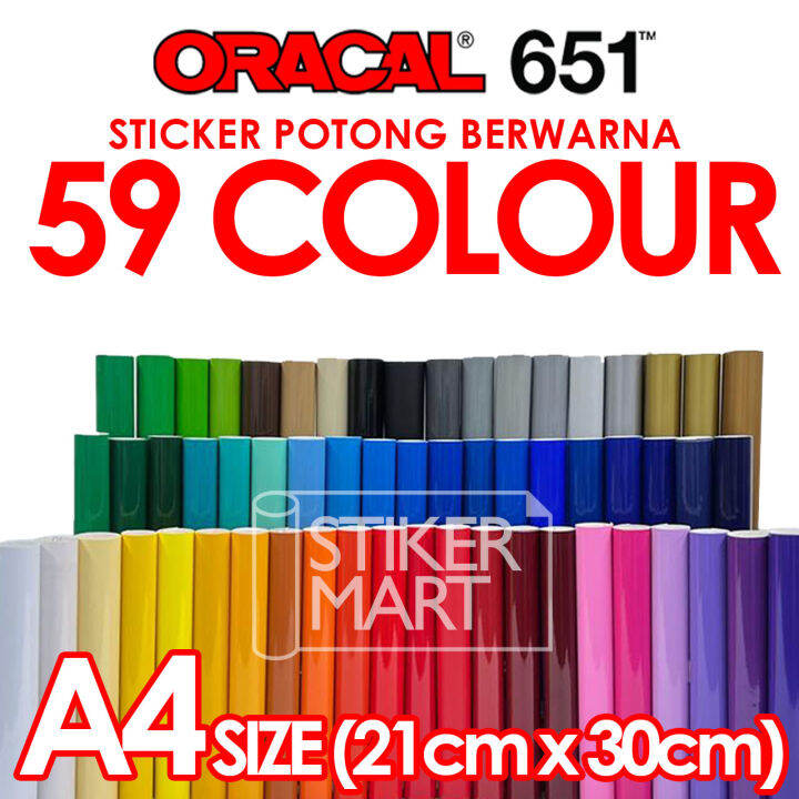 Oracal 651 Sticker A4 Size - Coloured Sticker Car Sticker Signage ...