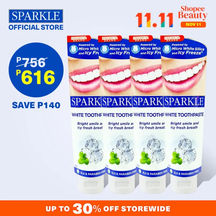 SPARKLE Healthy Whitening Toothpaste Icy Freeze Flavor 100g (Bundle of ...