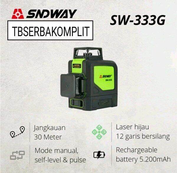 SNDWAY SW-333G Cross Line Self Leveling 12 Lines Green Laser SW333G | Lazada Indonesia