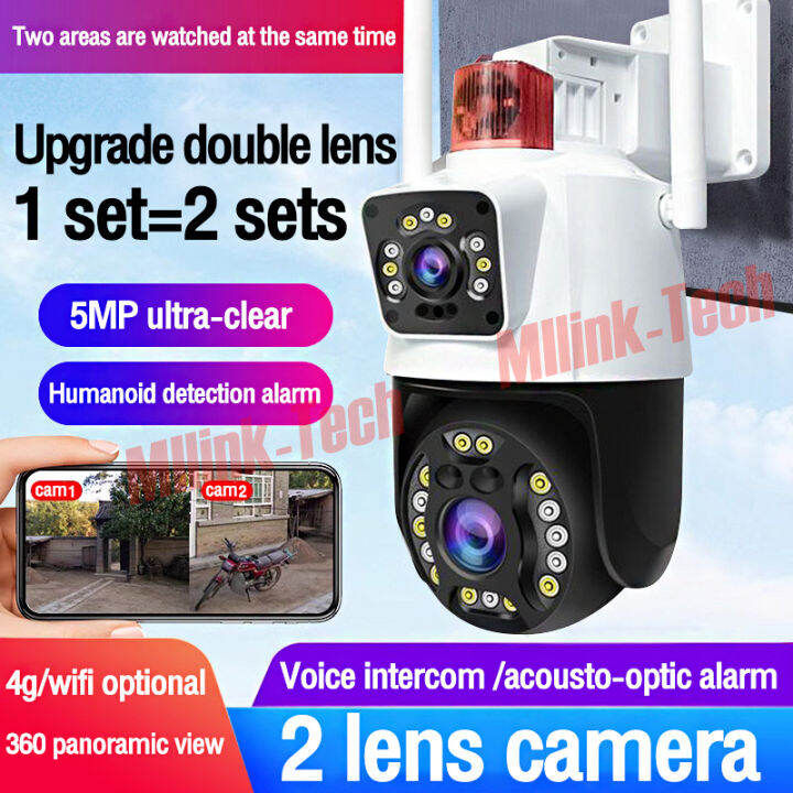 【Dual lens dual screen】dual lens cctv camera wireless 8mp 4k wifi ...