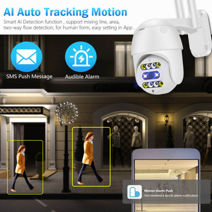 WIFI Camera HD 10x Digital Zoom IP Camera AI Auto Tracking Outdoor ...