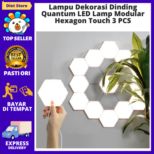 Lampu Dekorasi Dinding / Lampu Dekorasi Dinding Quantum LED Lamp Modular Hexagon Touch 3 PCS ...