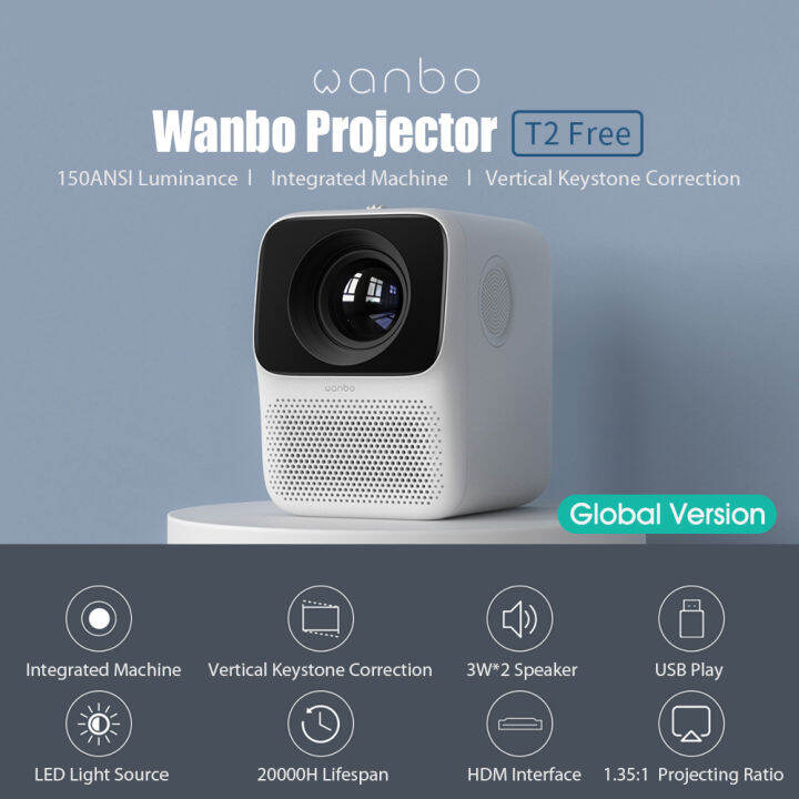 Global Version Wanbo T2 Free Projector 150ANSI LCD Max 1080P | Lazada PH