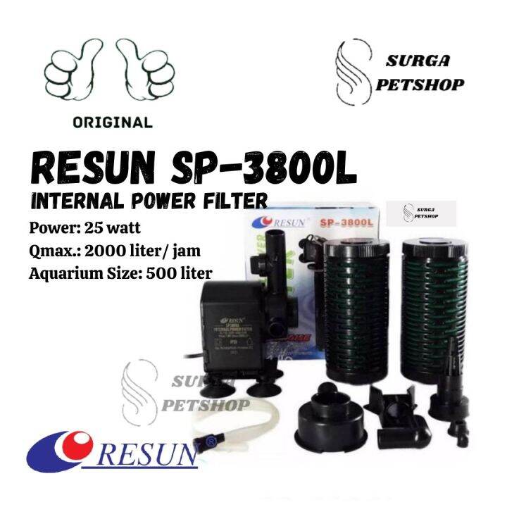 RESUN FILTER SP 3800L SP3800L Pompa dan Internal Power Filter Aquarium Akuarium Kolam Air Ikan ...