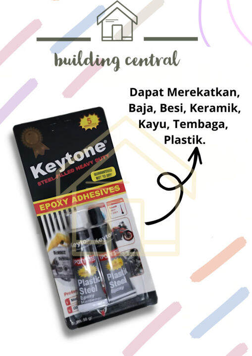 Lem Besi Campur Plastic Steel Stil Epoxy 5 Menit Super Poxy 48 Gr ...