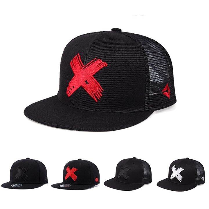 cap for men trucker cap X letter summer hat for women hip hop net cap ...