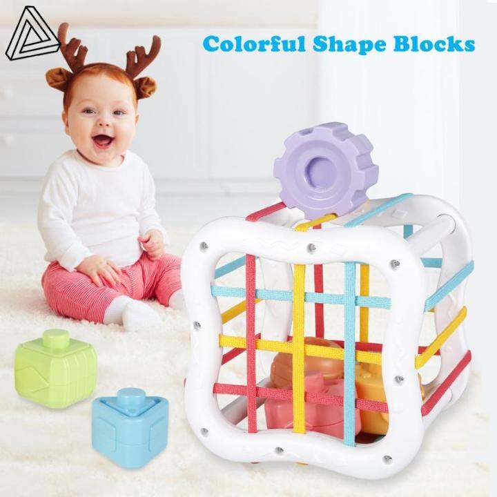 Infant Colorful Shape Sorter Game Toys Baby Montessori Sensory Bin ...