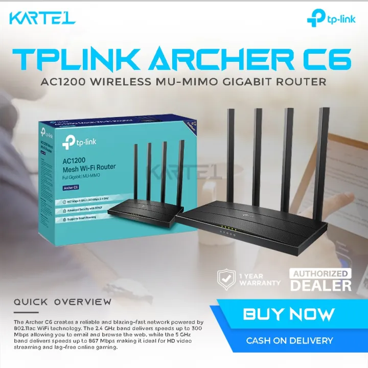 【Ready Stock】 TP-Link Archer A6 AC1200 Wireless MU-MIMO Gigabit Router ...
