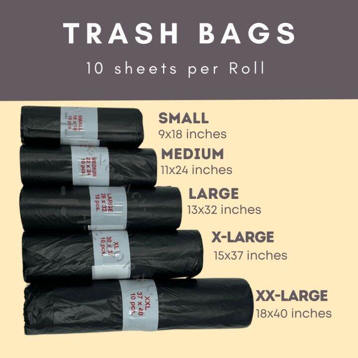 Trash Bags / Garbage Bags Rolls (S, M, L, XL and XXL) - Good Quality ...