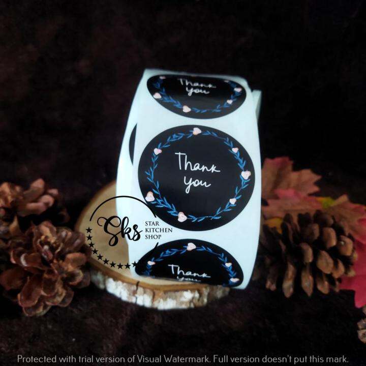 stiker / sticker thank you untuk dus/box/packaging kue - 50 pcs ...