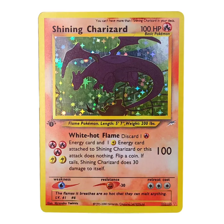 Pokemon Base Set 1996years English Cards Game Pokemon Shining Charizard ...