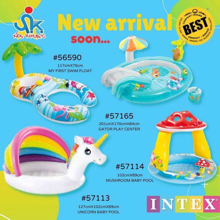 Intex Inflatable 3 Rings Swimming Pool Kids Fun Outdoor Water Fun ...
