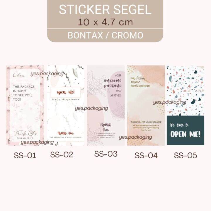 [4,7x10cm] [10pc] STICKER SEGEL Packaging Sticker Segel Box Kemasan ...