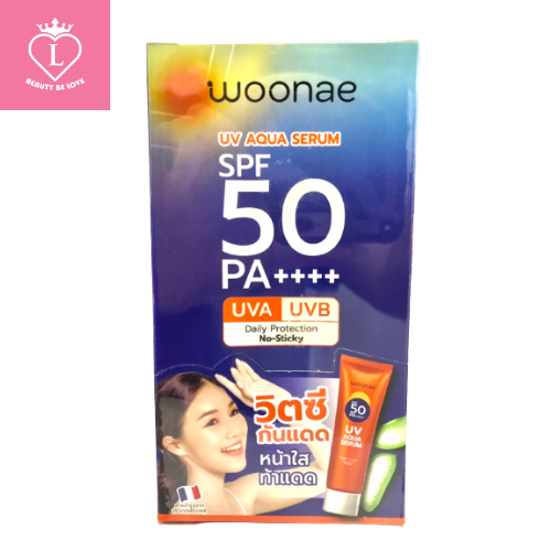 Woonae วูเน่ UV AQUA SERUM ยูวี อควา เซรั่ม SPF50 PA++++ 15กรัม ...