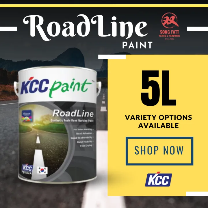 KCC Paint ROADLINE PAINT (WHITE/BLACK/YELLOW/RED) 5L Non Reflective ...
