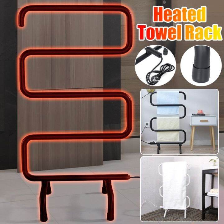S Shape Temperature Towel Warmer Rail Electric Heating Towel Rack ...