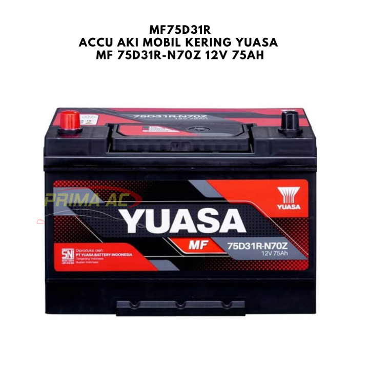 Accu aki mobil kering yuasa MF 75D31R-N70Z 12V 75AH aki mobil Pajero Strada Kuda L200 L300 ...