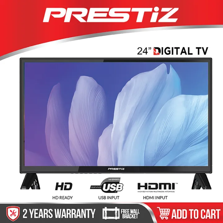 【Spot in Manila】Prestiz 24" Digital TV with Wall Bracket Flat Screen ...