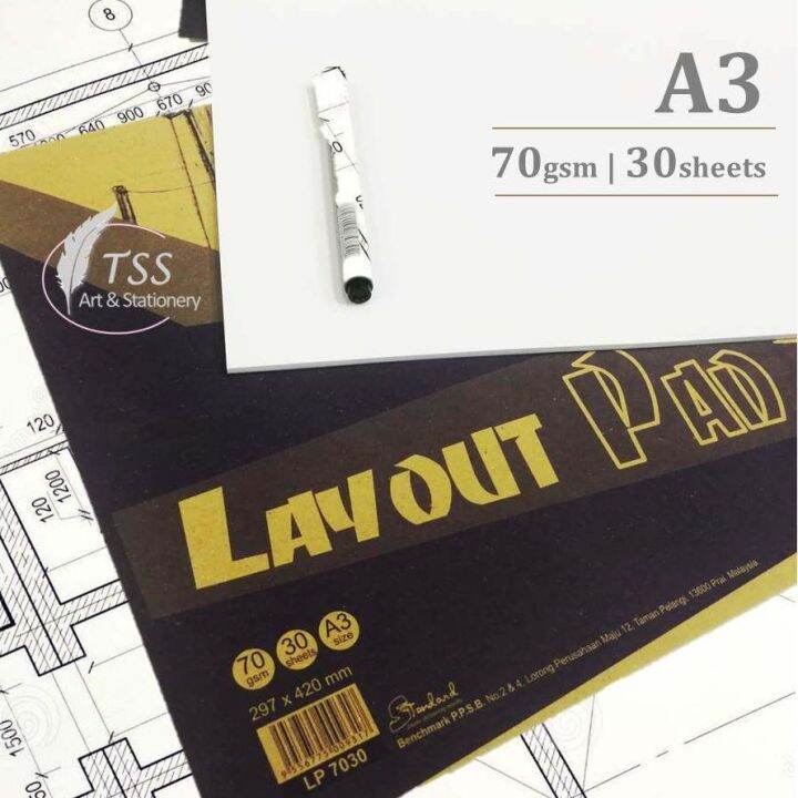 A3 Layout Pad 70gsm | 30 Sheets - lightweight paper with a smooth ...