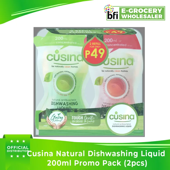 Cusina Natural Dishwashing Liquid 200ml Promo Pack (2pcs)[RANDOM SCENTS] | Lazada PH