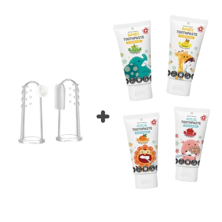 Marcus & Marcus Finger Toothbrush & Gum Massager + Toothpaste. | Lazada ...