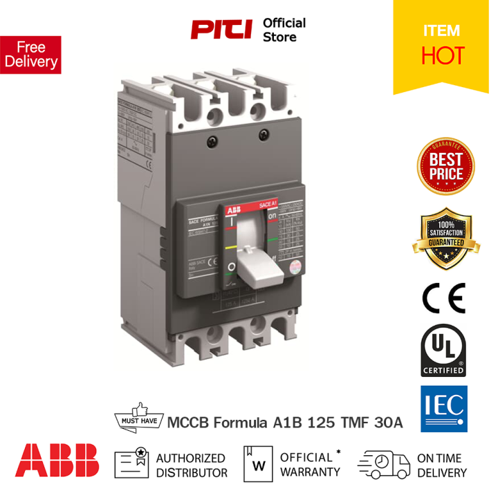 ABB เบรกเกอร์ Breaker MCCB A1B 125 TMF 3P 30A (18kA) Formula Series ใช้เป็นเมนเบรกเกอร์สำหรับไฟ ...
