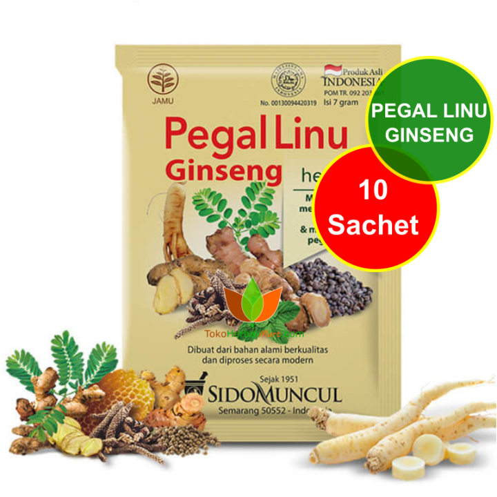 SIDOMUNCUL JAMU PEGAL LINU GINSENG 10 SACHET OBAT HERBAL LELAH LETIH ...