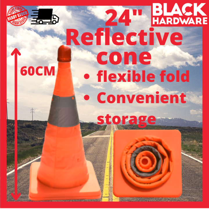 Black Hardware Safety Cone Traffic Heavy Duty Bar Control Flag Kon ...