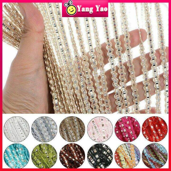 3m Shiny Living Curtains Window Panel Room Divider Tassel Fringe ...