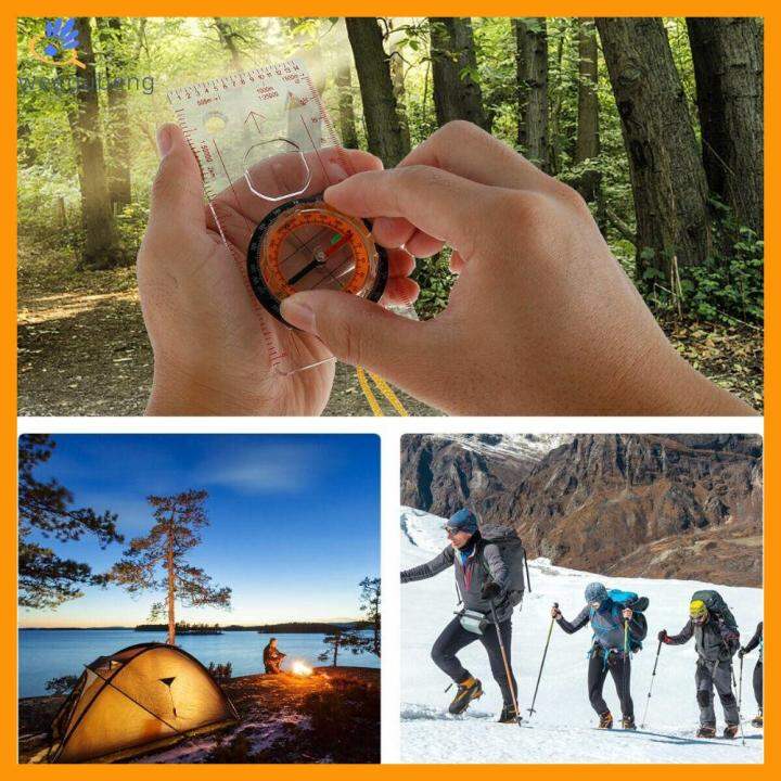 WEEGUBENG Professional Multi-function Hiking Portable Acrylic Map Ruler ...