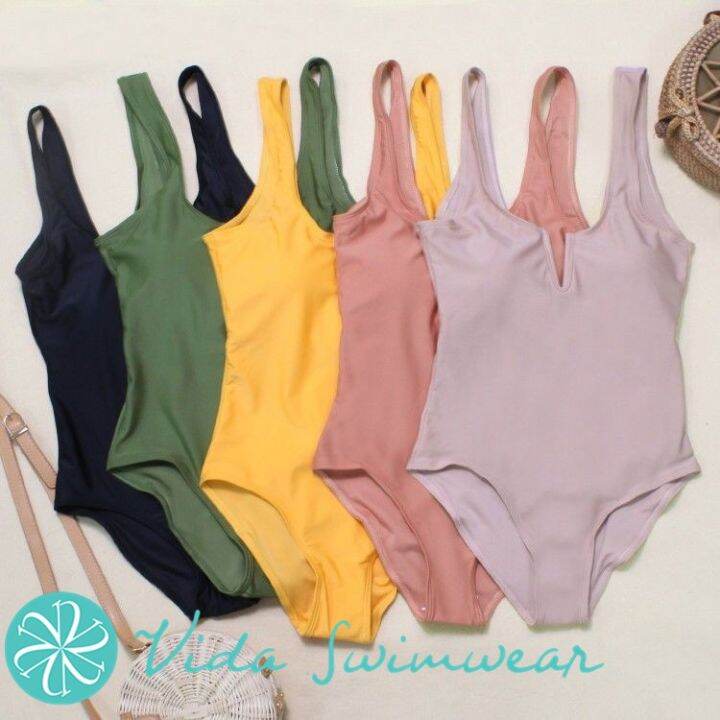 Vida V Collar One Piece Swimsuit Women Swimwear Monokini Padded ...