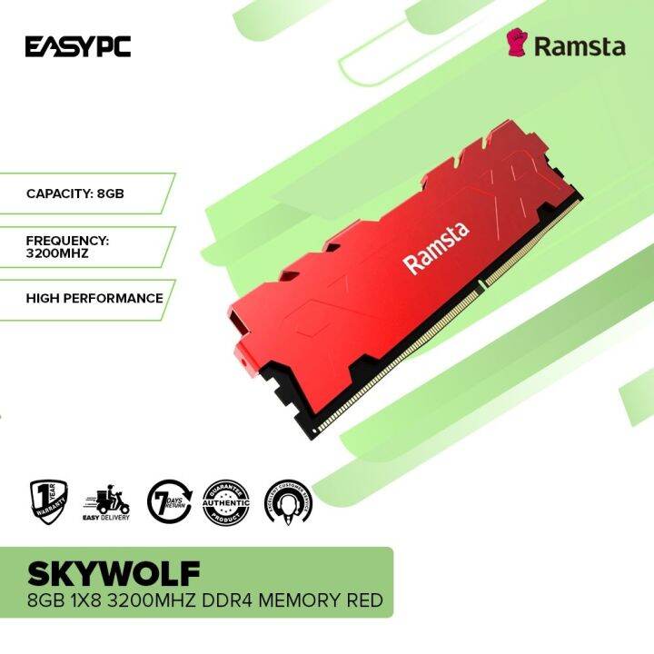 EasyPC Ramsta SkyWolf 8GB 1x8 3200mHz U-DIMM Stick DDR4 Memory | Lazada PH