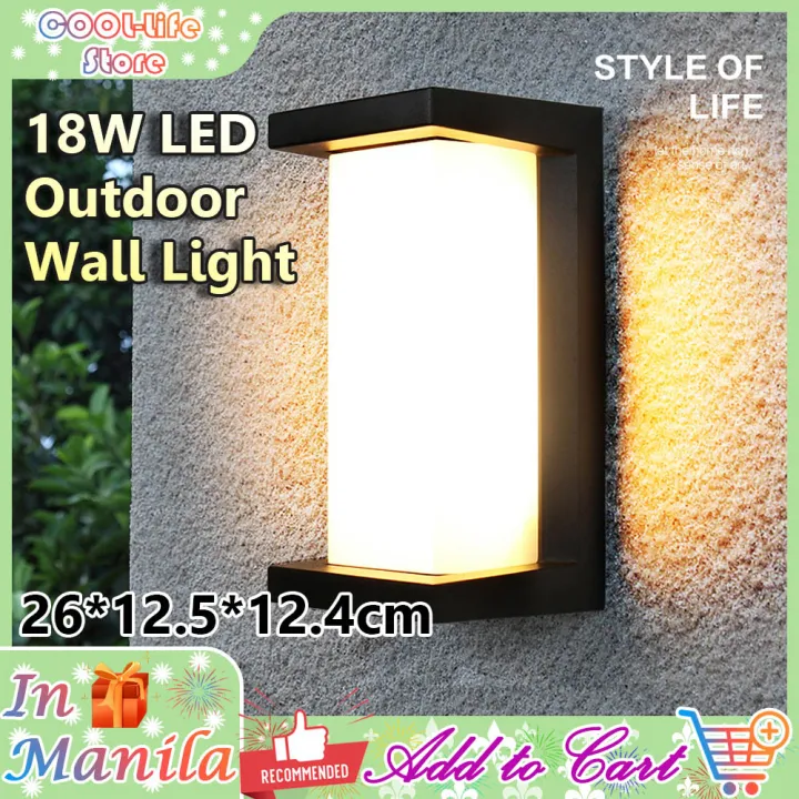 (In Manila) IP65 LED Wall Lamp Outdoor Waterproof Garden Lighting 18W Aluminum AC86-265 Indoor ...