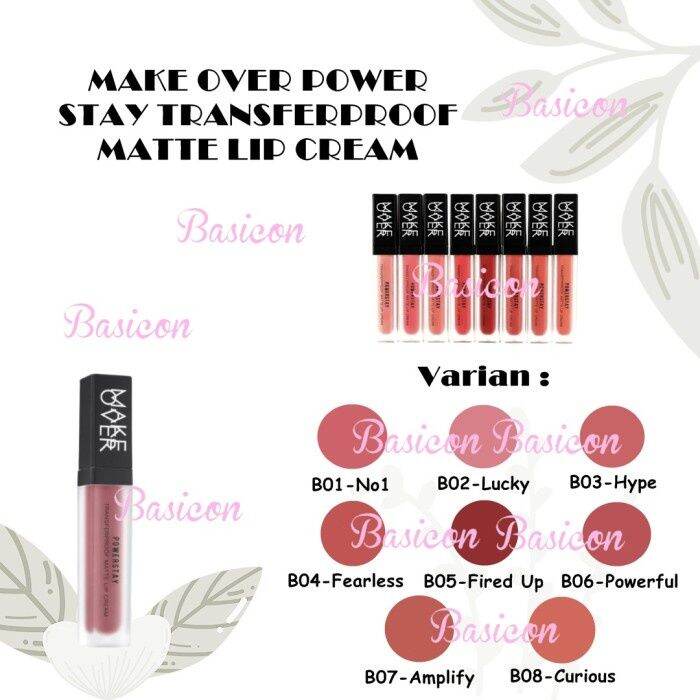 MAKE OVER POWER STAY TRANSFERPROOF MATTE LIP CREAM- LIPCREAM MATTE ORI ...