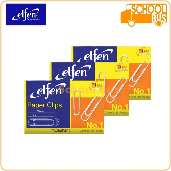 ลวดเสียบ กระดาษ Elfen เอลเฟ่น No.1 แบบกลม 33 มม. Paper clip | Lazada.co.th