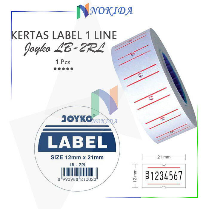 Nokida Kertas Label LB-2RL [1 Roll] / Kertas Label 1 Baris / Kertas ...