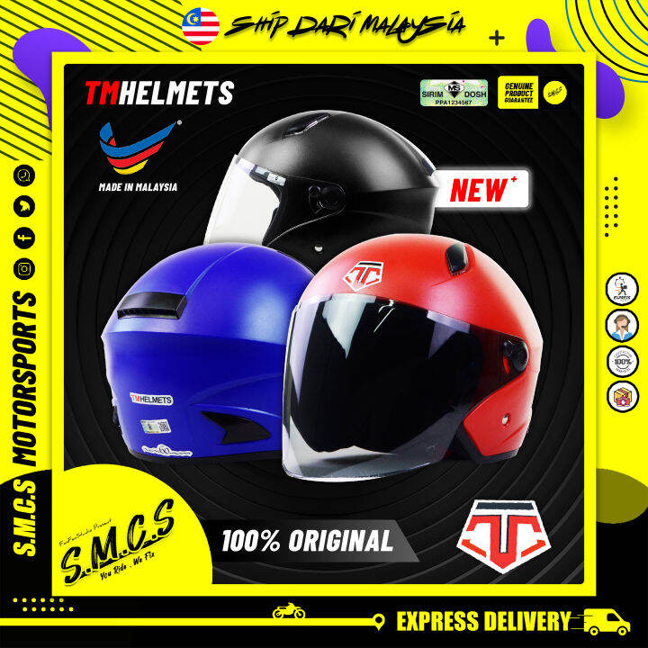 TMHELMET SIAP VISOR (100% Authentic) Sirim Certified TM HELMET MURAH ...