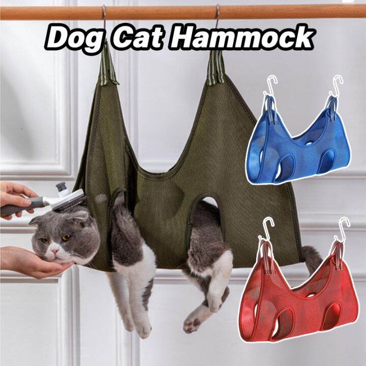 【Junjun】เปลญวนสัตว์เลี้ยง เปลแมว อาบน้ำตัดเล็บแต่งขน Dog Cat Hammock ป้อนยา สะดวกสะอาดปลอดภัย ...