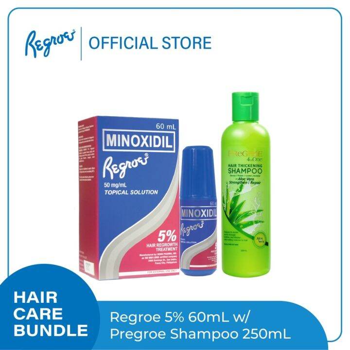 REGROE MINOXIDIL 5 60ML PREGROE SHAMPOO 250ML | Lazada PH