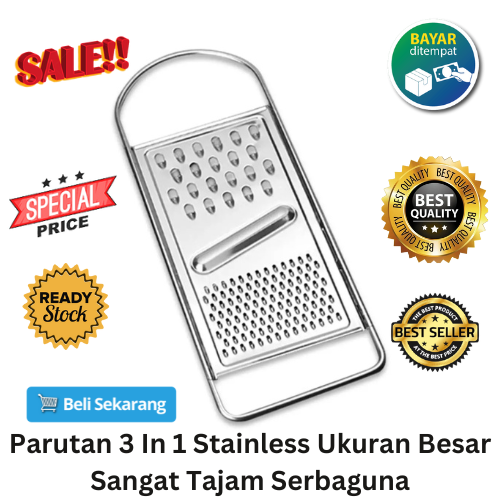[BISA COD] PROMO Parutan 3in1 Stainless Ukuran Besar Sangat Tajam ...