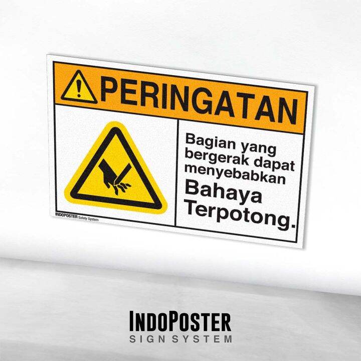 Stiker Safety Sign K3 ANSI Bahaya Terpotong Bagian yang Bergerak 1 ...