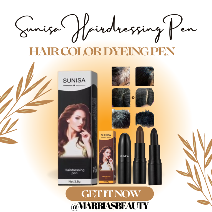 100% Effective SUNISA Hairdressing Pen Black and Brown Repair Cream ...