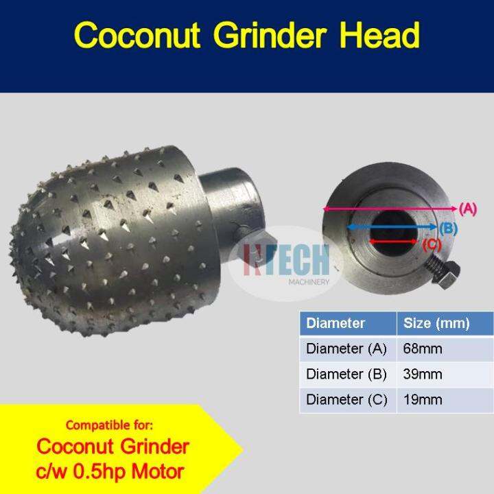 COCONUT GRINDER / SCRAPER HEAD - HEAVY DUTY (C/W 19MM SHAFT SIZE) | Lazada