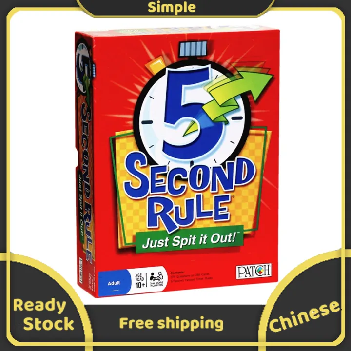 5 Second Rule Board Game For Family Party Game Kid Toy Gift | Lazada PH