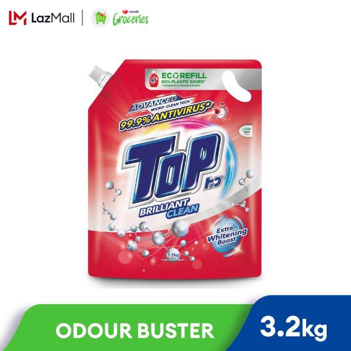 TOP Liquid Detergent Refill Brilliant Clean 3.2KG | Lazada